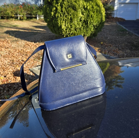 Bags | Vintage Blue Leather Shoulder Bag | Poshmark